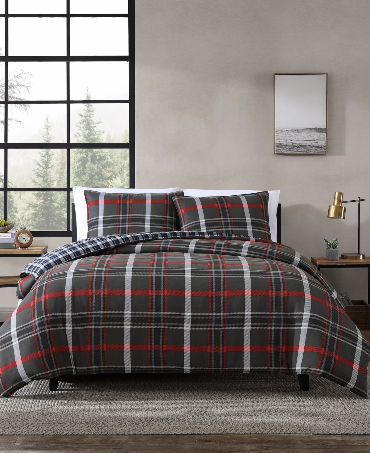 Click here for Closeout! Eddie Bauer Willow Plaid Microsuede 3 Pi... prices