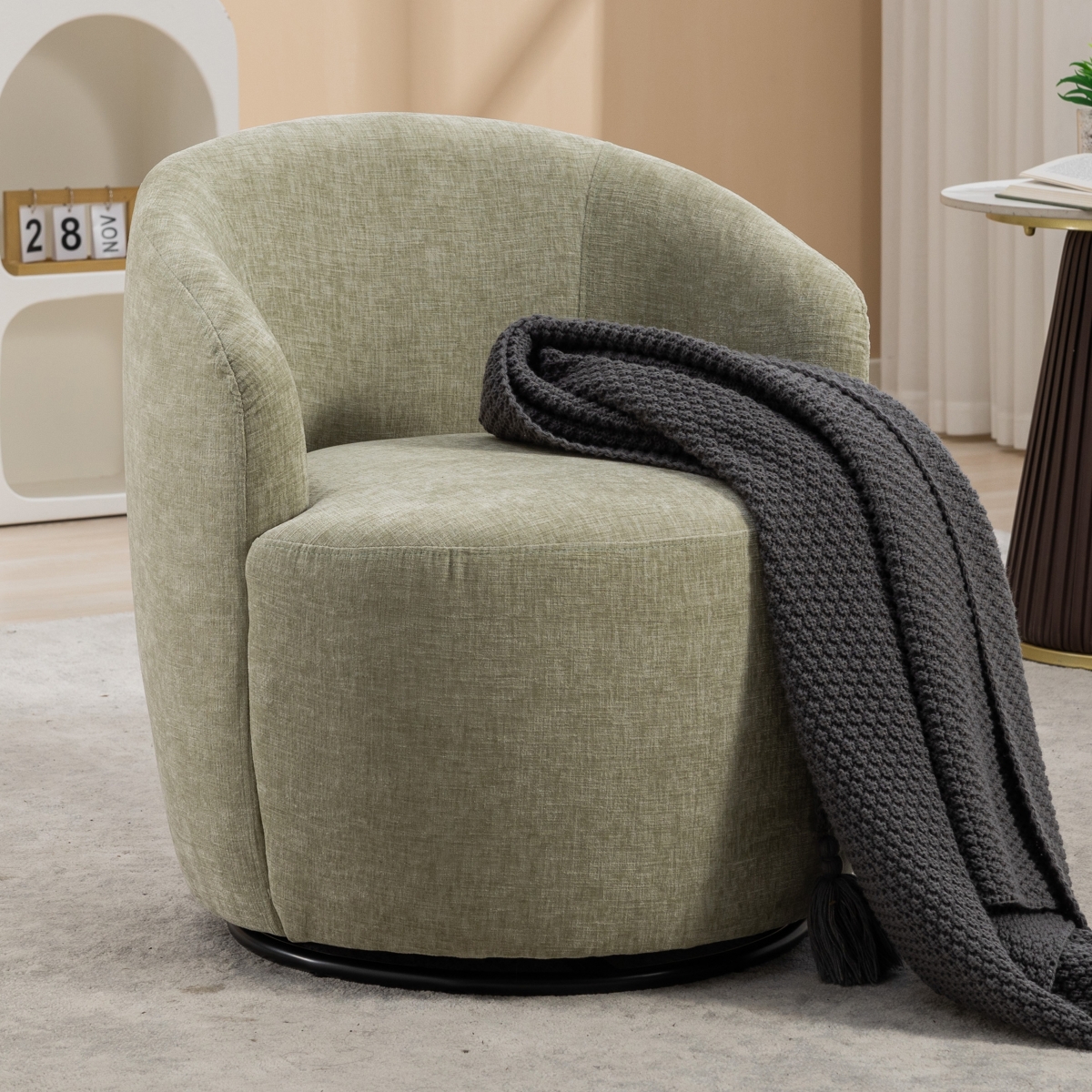 Click here for Streamdale Swivel Accent Armchair in Light Green C... prices
