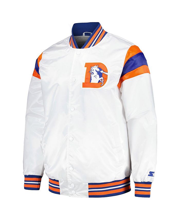 Starter Men's White/Royal Denver Broncos Vintage-like Satin Full-Snap ...