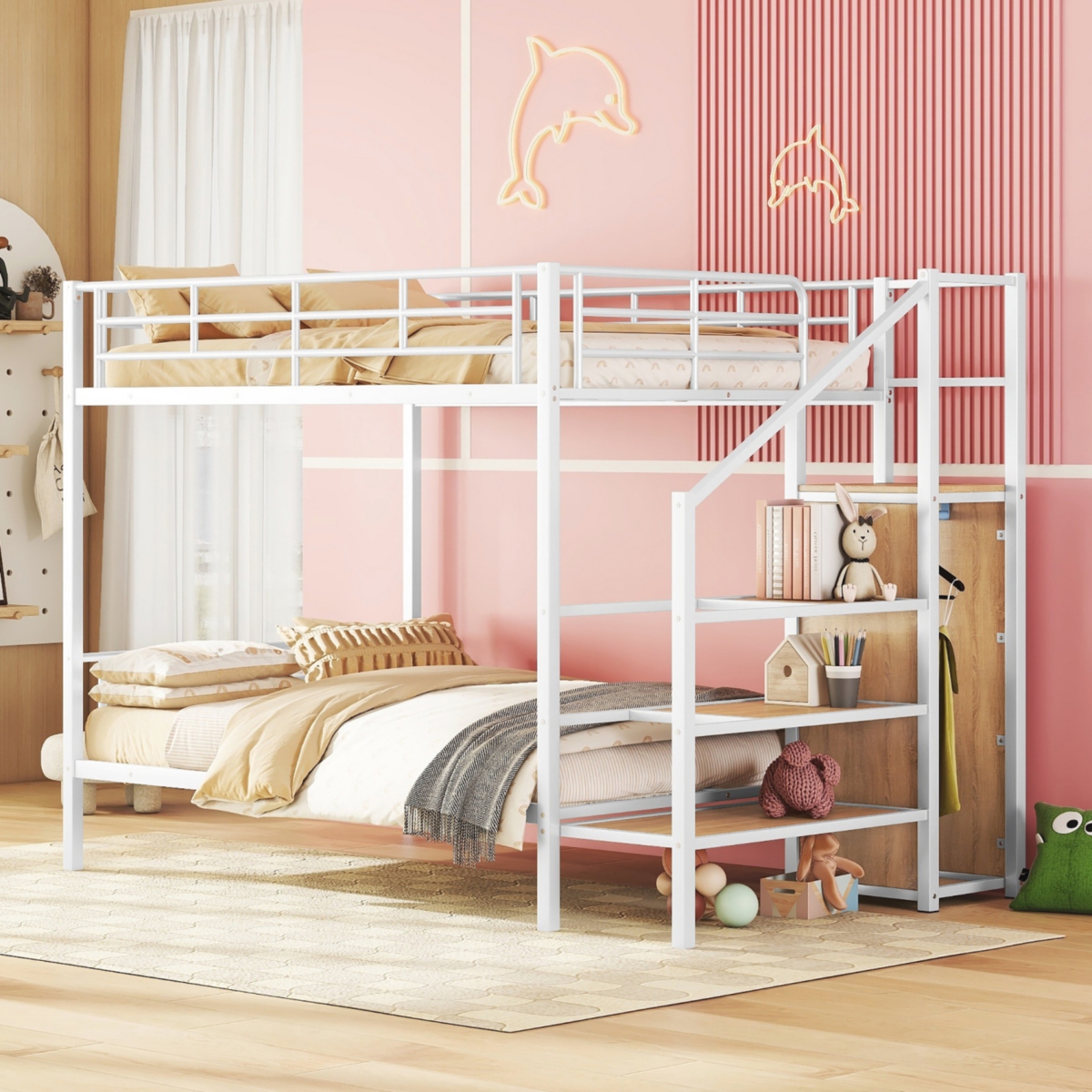 Click here for Simplie Fun Full Over Full Metal Bunk Bed With Lat... prices