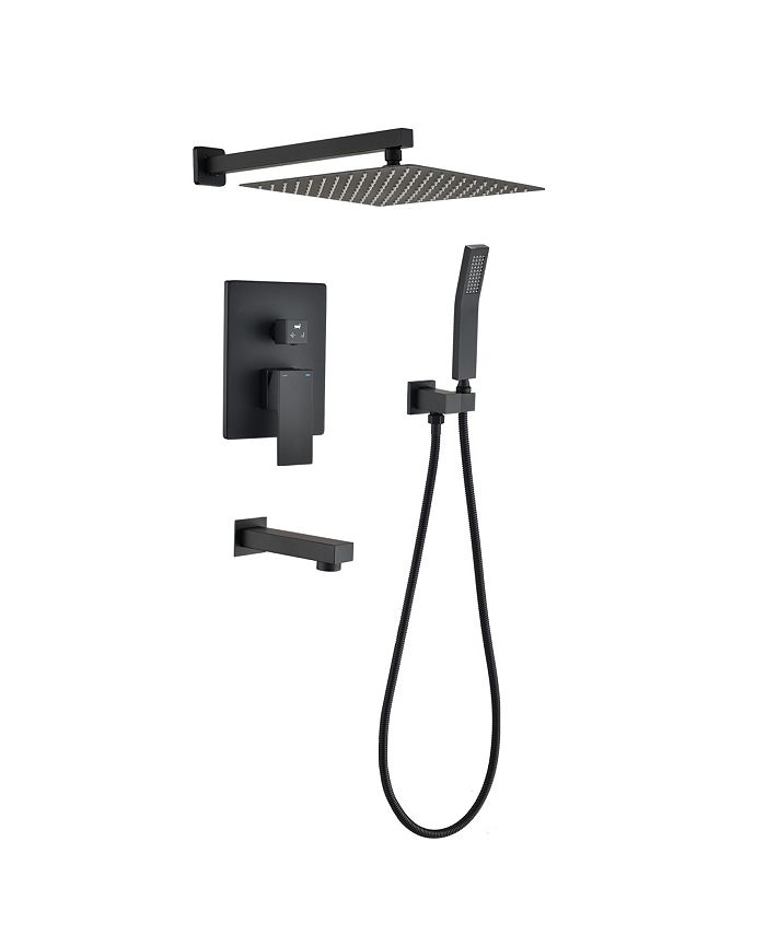 Simplie Fun 10 Inch Shower Head Kit with Tub Spout and Hand-Held ...