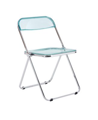 Simplie Fun Light Blue Clear Transparent Folding Chair Chair Pc Plastic ...