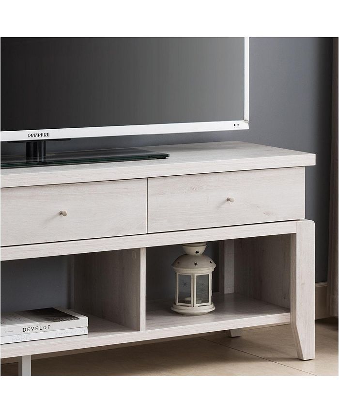 Simplie Fun TV Stand White Oak - Macy's