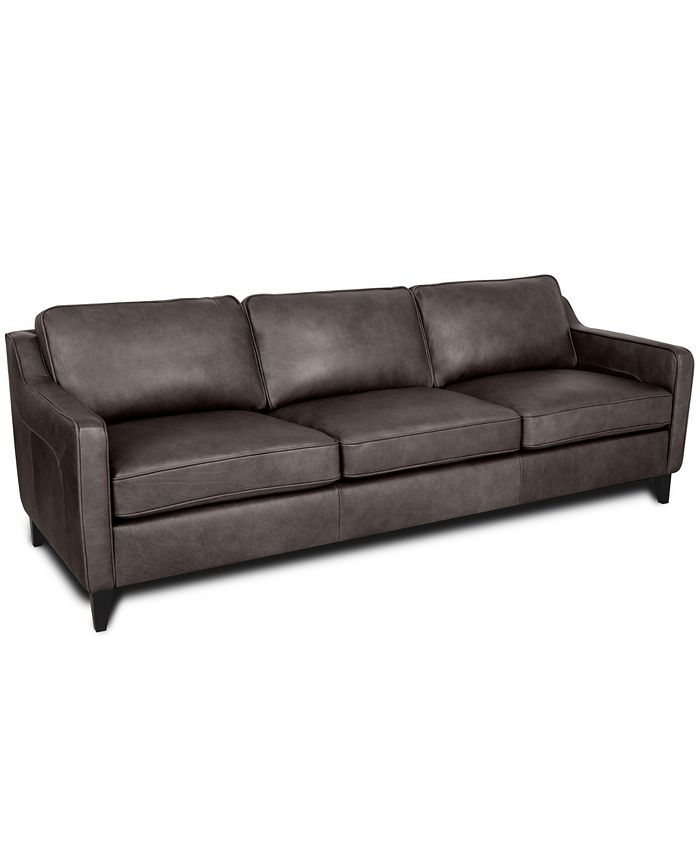 RUTHERFORD HOME Bari 92" Leather Sofa - Macy's
