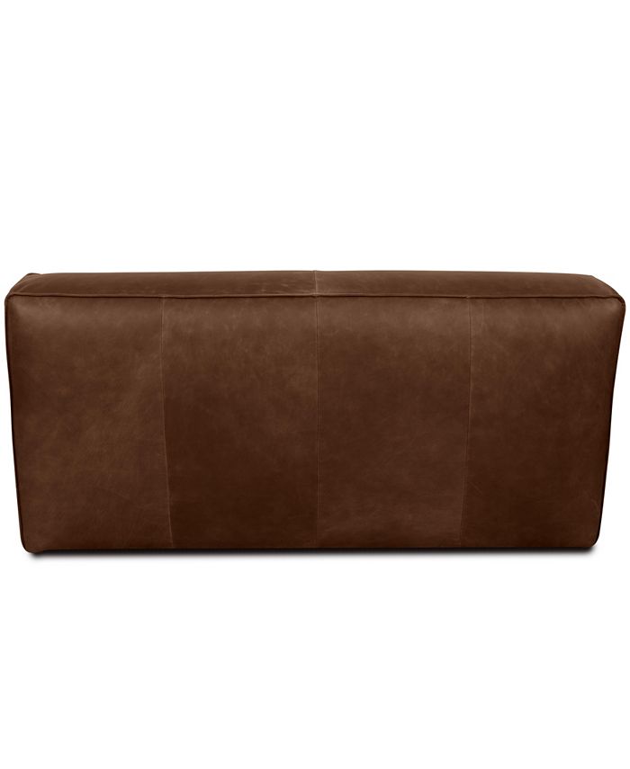 RUTHERFORD HOME Amalfy 57" Leather Armless Loveseat - Macy's