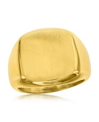 Stainless Steel Brushed Square Ring - Macy's