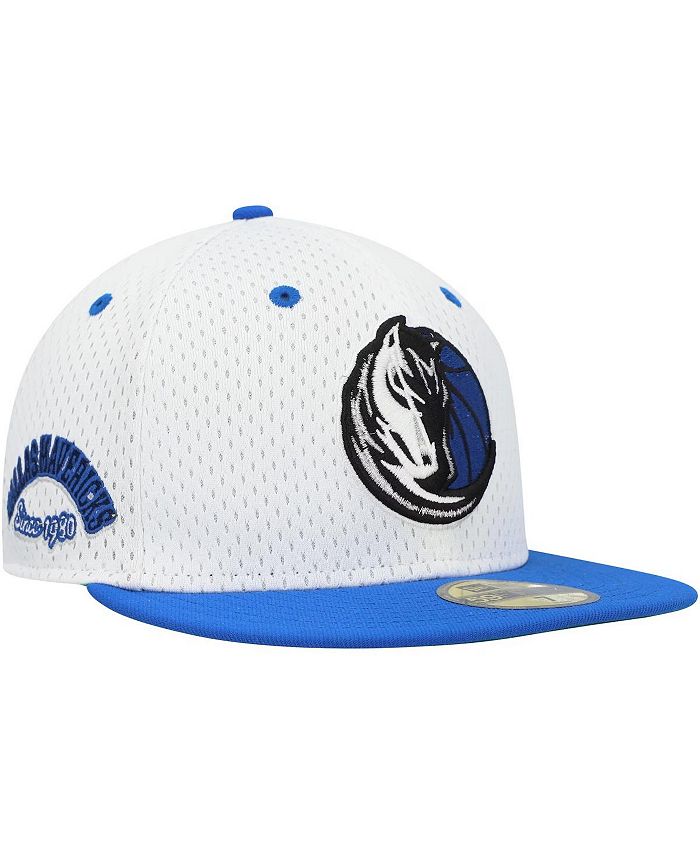 New Era Men's White/Blue Dallas Mavericks Throwback 2Tone 59FIFTY ...