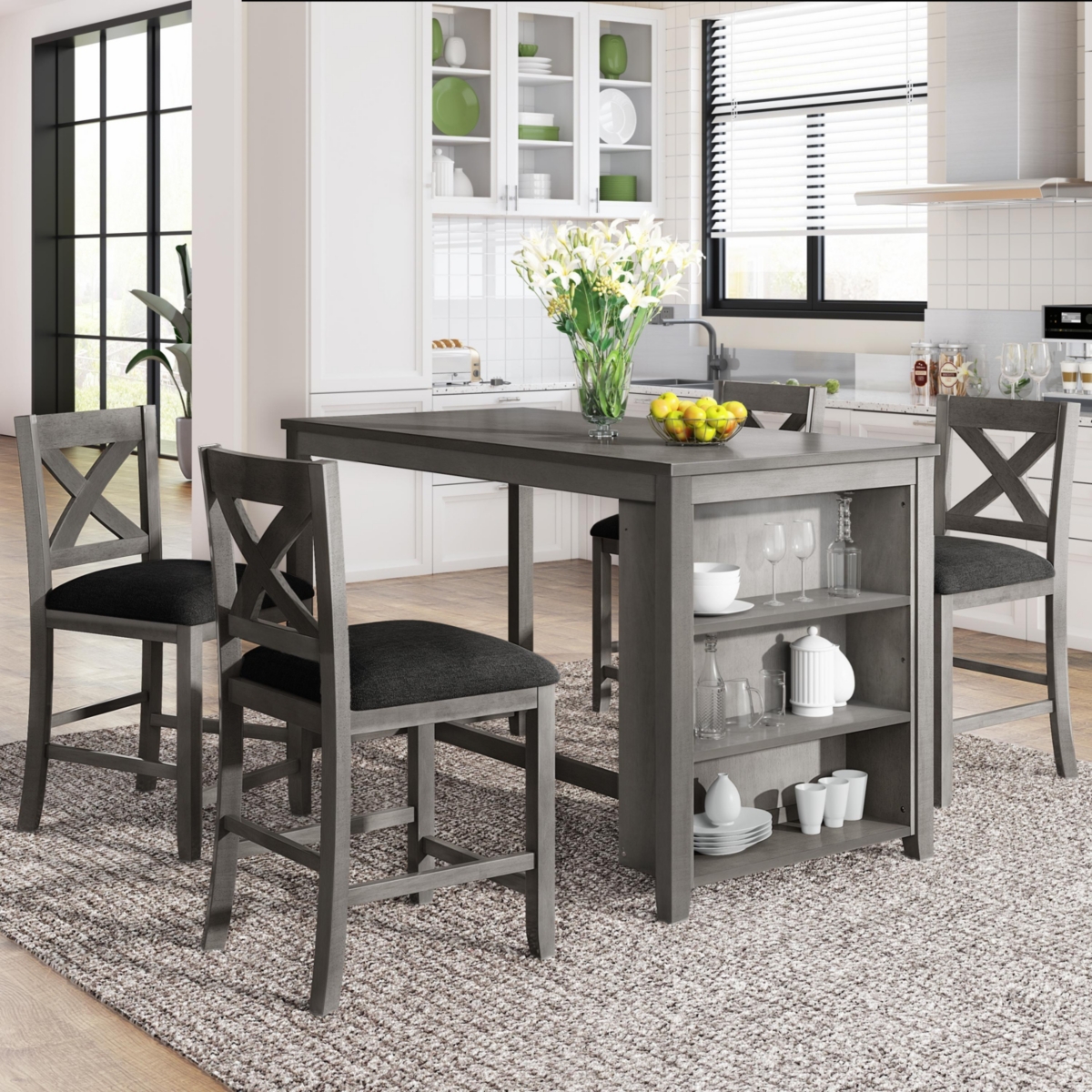Click here for Streamdale Rustic Farmhouse 5-Piece Bar Table Set... prices