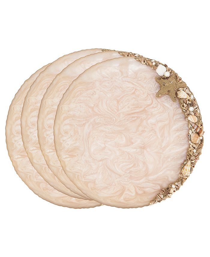 Saro Lifestyle Resin Enchanted Seashell Placemat Set of 4,14"x14" - Macy's