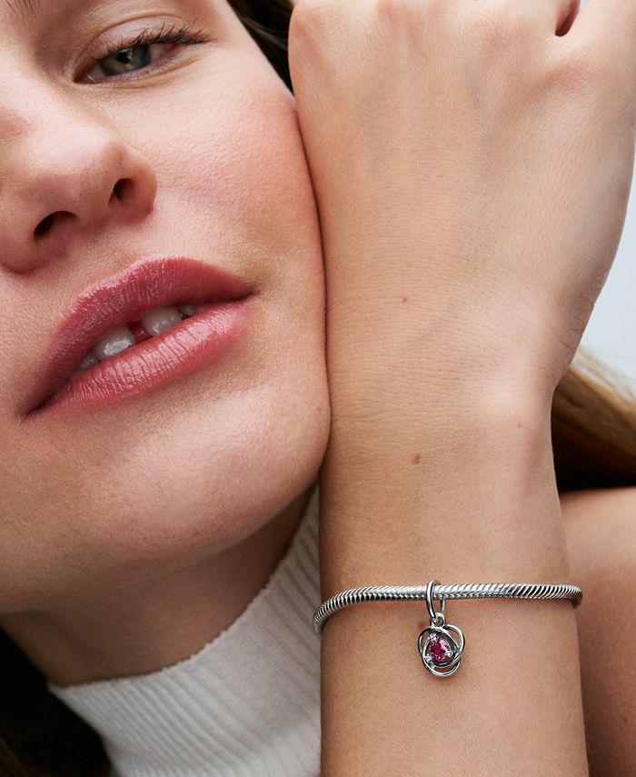 Pandora Sterling Silver Birthday Circle Stone Dangle Charm - Macy's