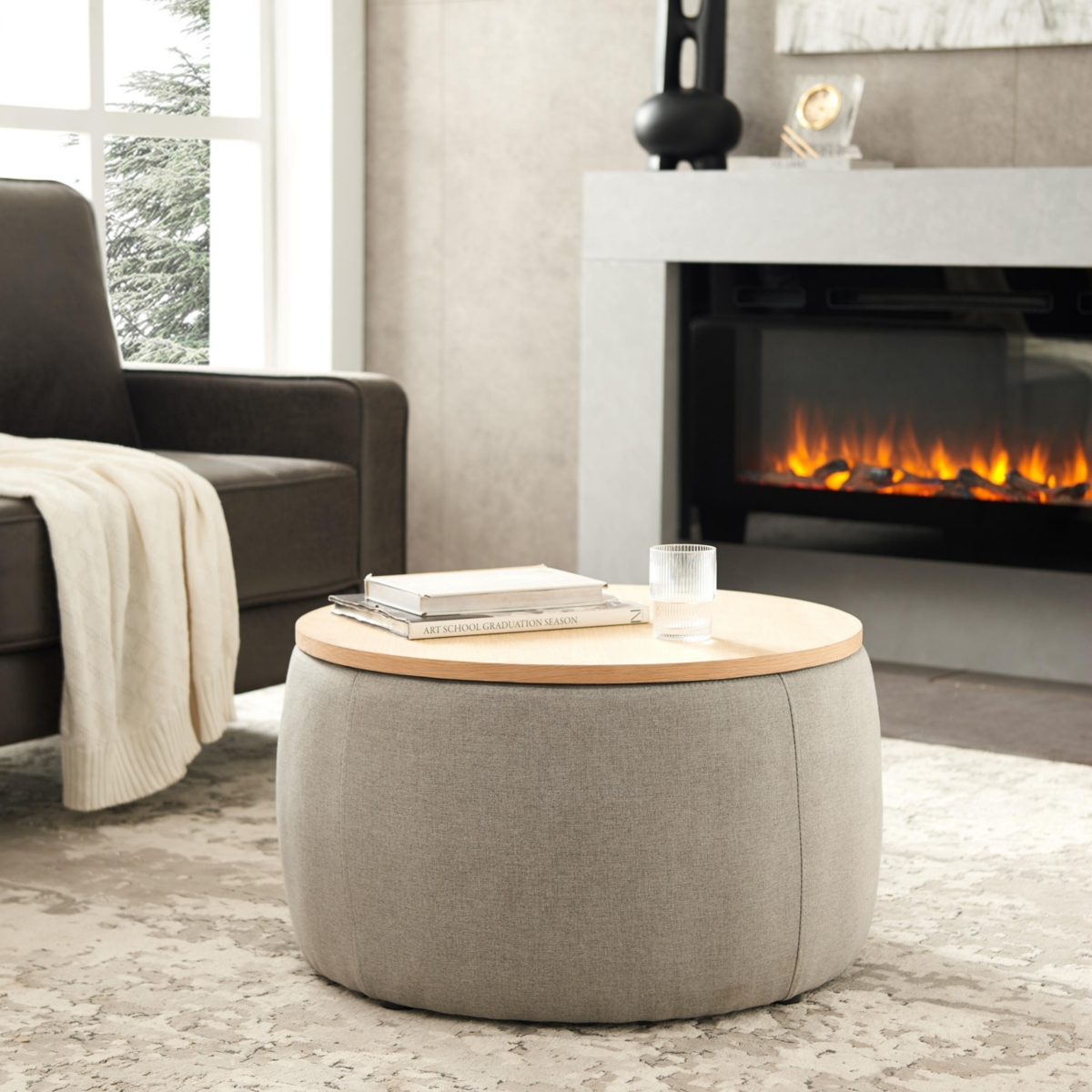 Click here for Round Storage Ottoman  2 in 1 Function  Work as En... prices