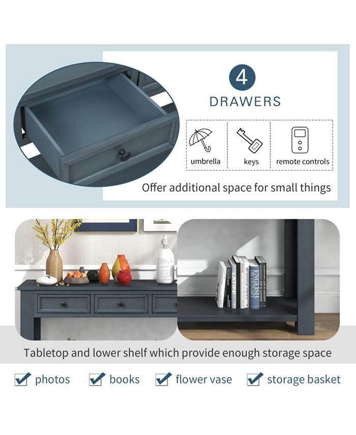 Simplie Fun Console Table/Sofa Table With Storage Drawers And Bottom ...