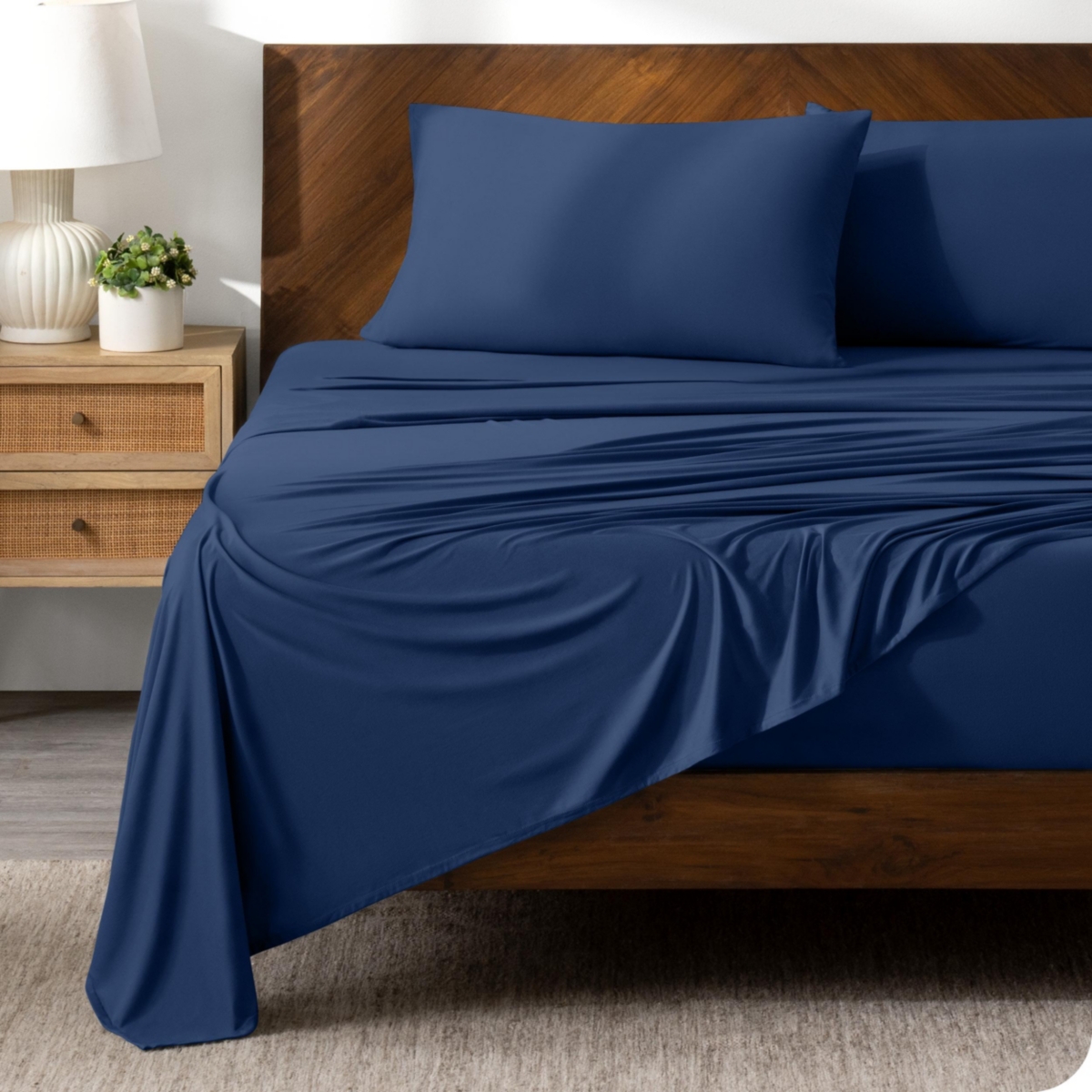 Click here for Bare Home 4 Way Microfiber Stretch Knit Sheet Set... prices