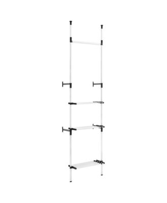 vidaXL Telescopic Wardrobe System with Rods and Shelf Aluminum - Macy's