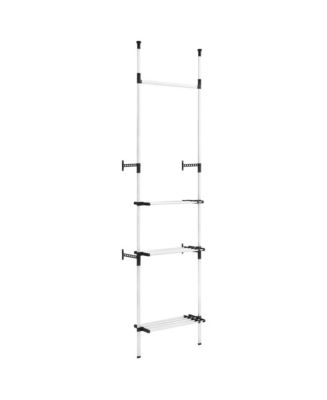 vidaXL Telescopic Wardrobe System with Rods and Shelf Aluminum - Macy's