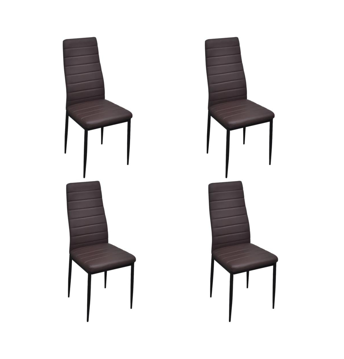 Click here for Dining Chairs 4 pcs Brown Faux Leather - Brown prices