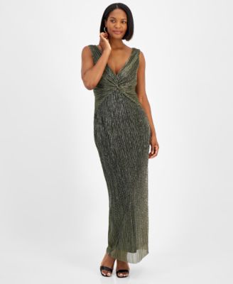 Click here for Connected Womens Twist Front Sleeveless Gown prices