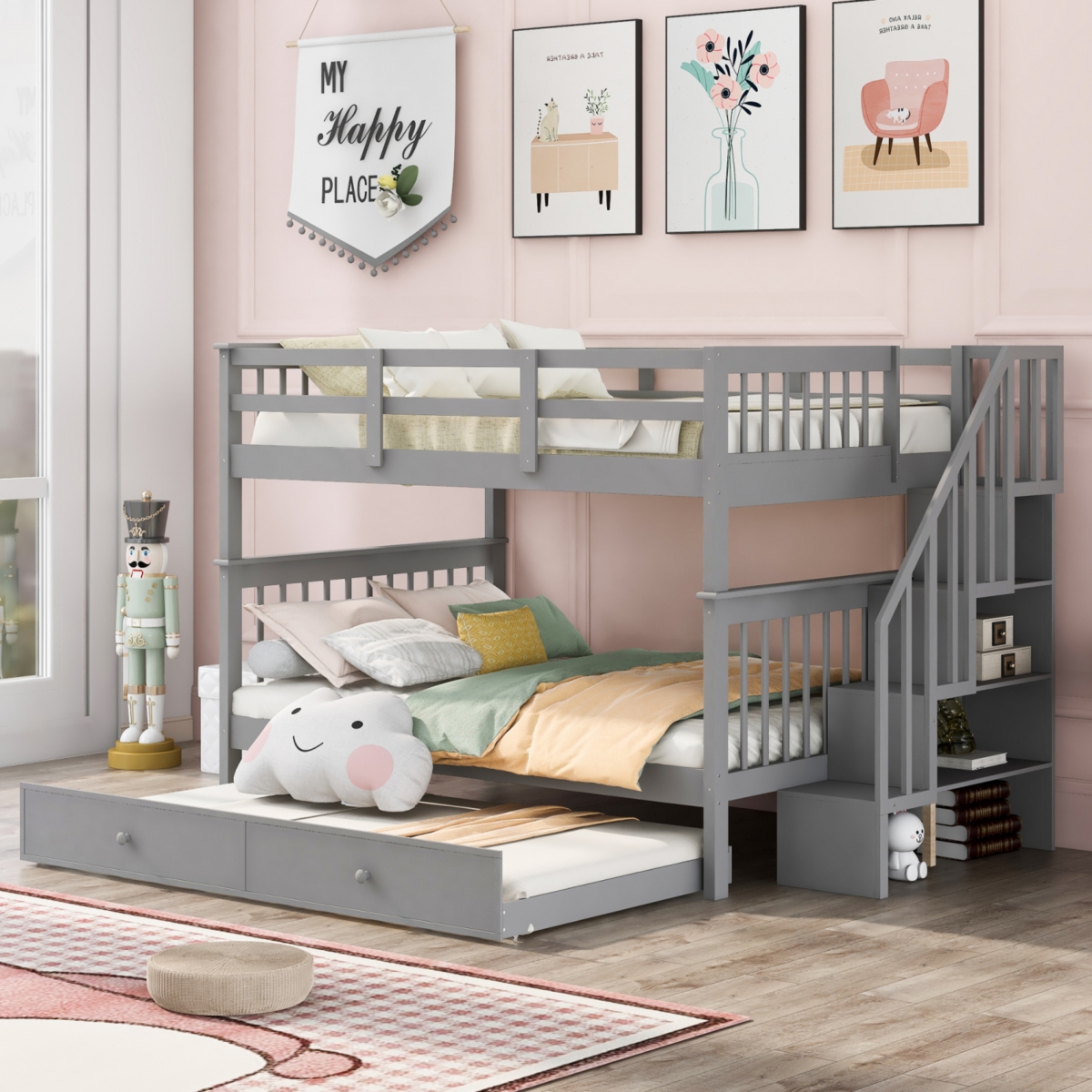 Click here for Streamdale Stairway Full-Over-Full Bunk Bed with T... prices