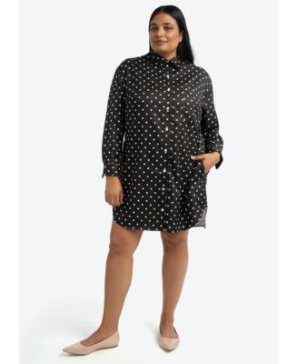 See Rose Go Plus Size Shirt Dress Polka Dots - Macy's