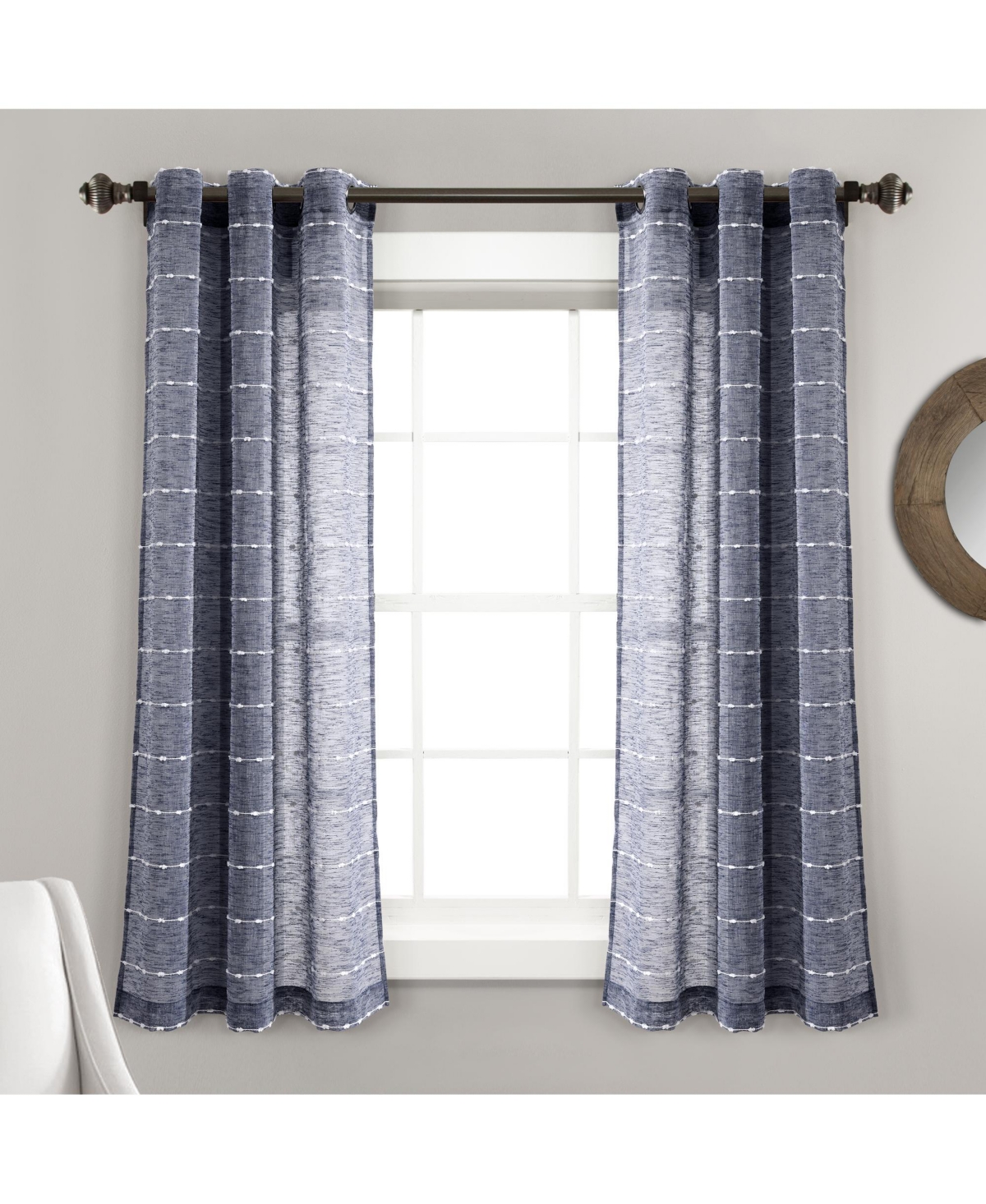 Click here for Lush Decor Farmhouse Textured Grommet Sheer Window... prices