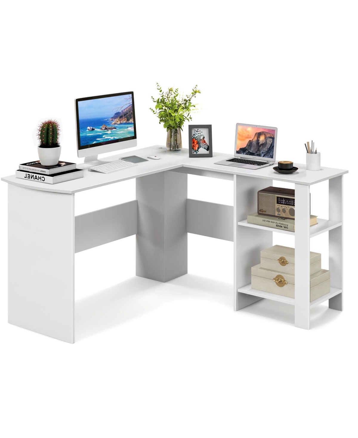Click here for L-shaped Corner Computer Desk Home Office Writing... prices