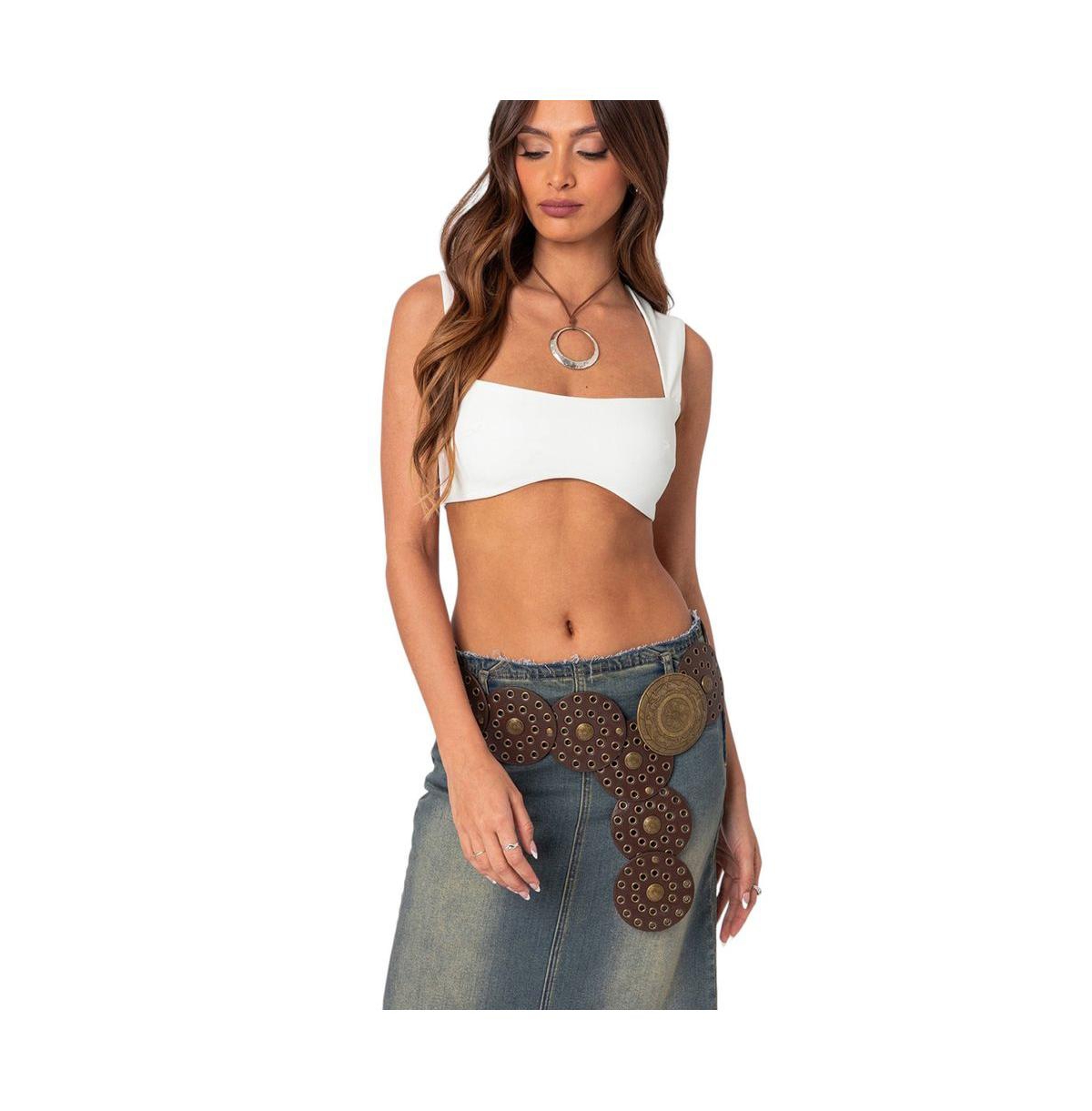 Click here for Edikted Womens Elena Bra Top - White prices