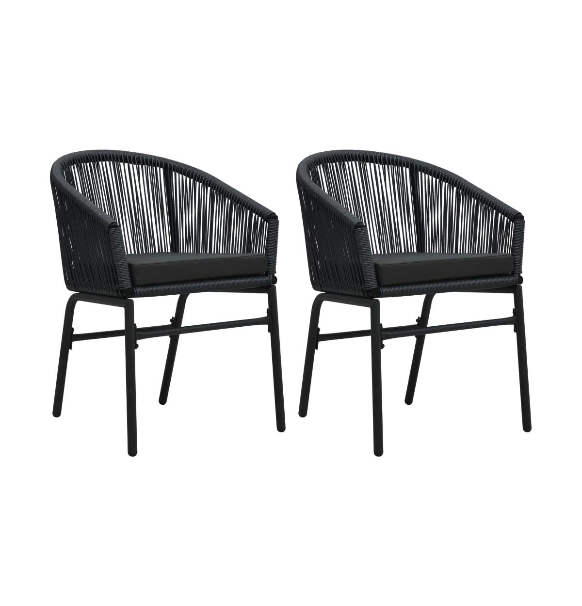 Click here for Patio Chairs 2 pcs Black Pe Rattan - Black prices