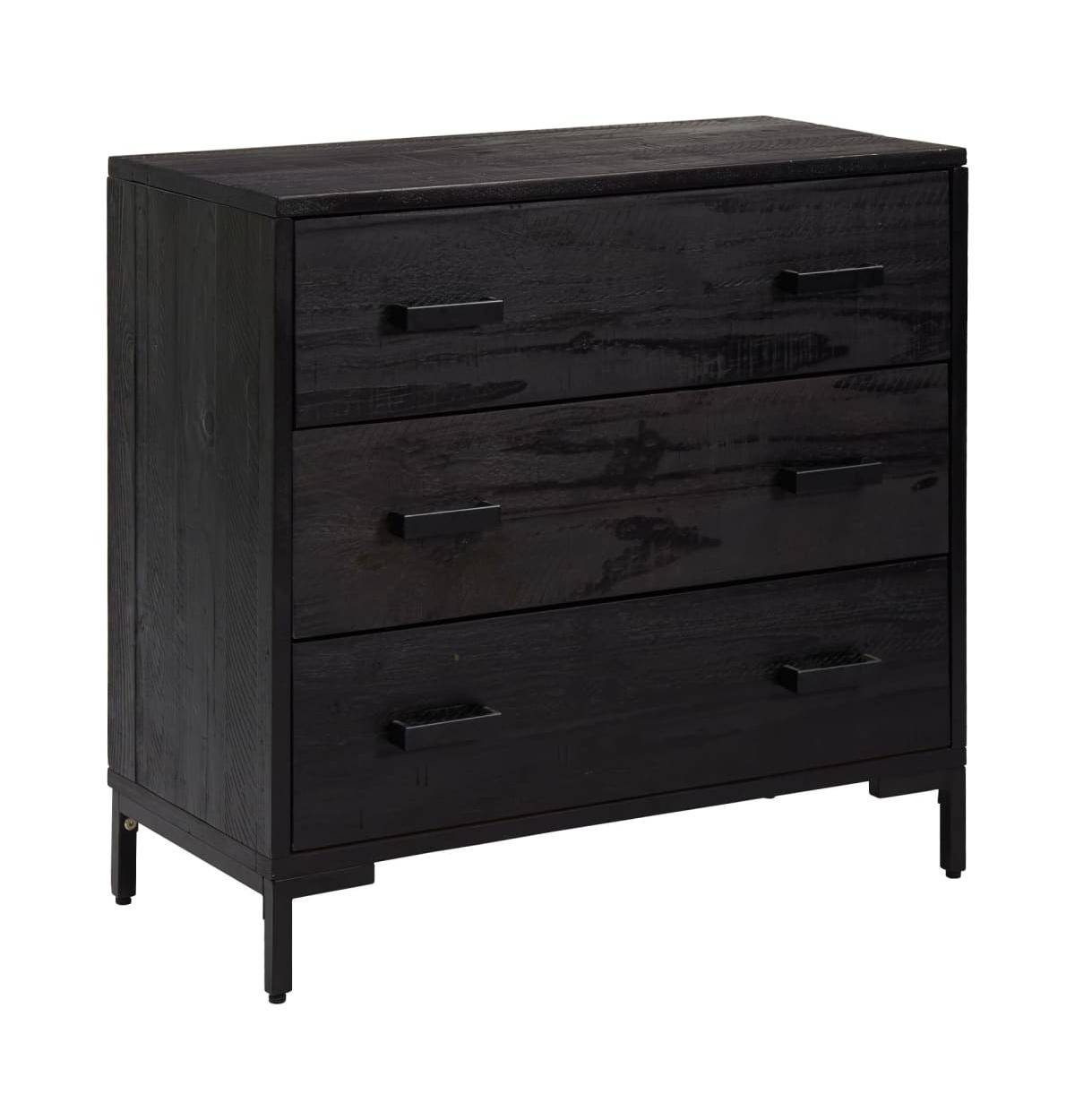 Click here for Chest of Drawers Black 29.5x13.8x27.6 Solid Wood P... prices