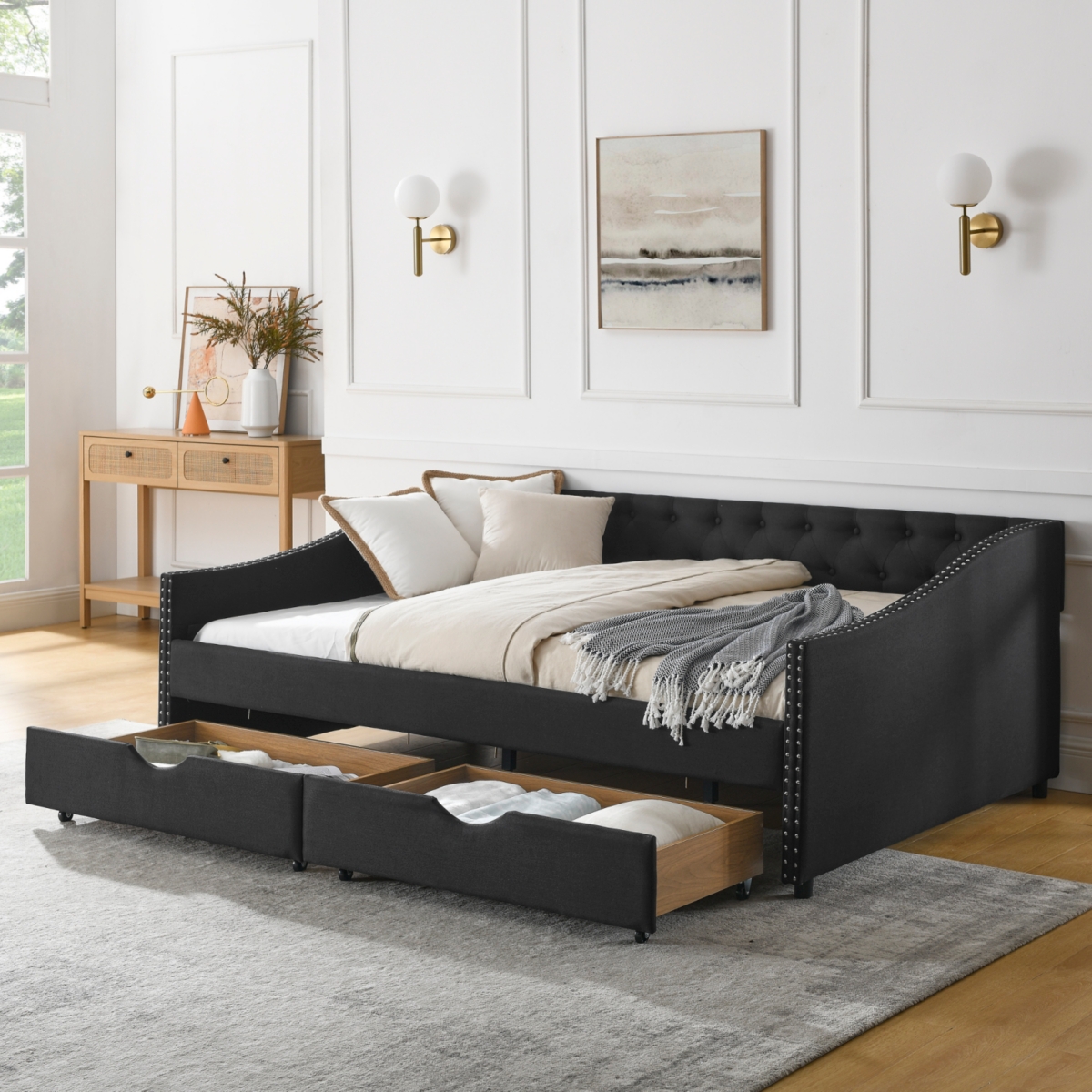 Click here for Streamdale Furniture Upholstered Tufted Daybed wit... prices
