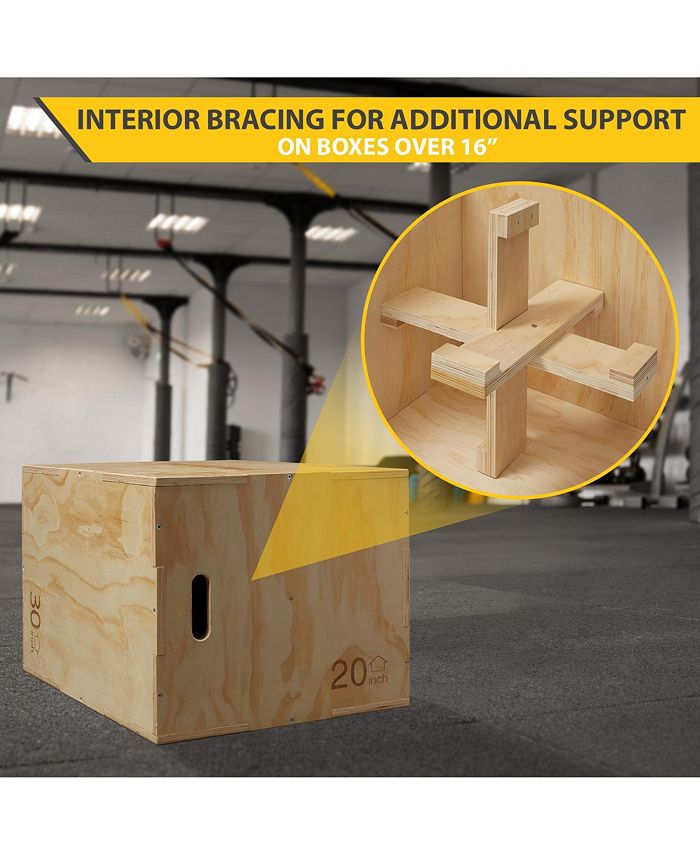 Philosophy Gym 3 in 1 Wood Plyometric Box - 24" x 20" x 16" Jumping ...