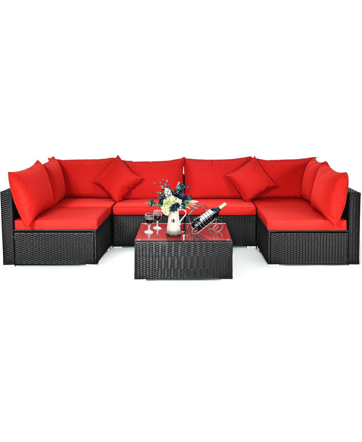 Click here for 7 Pieces Sectional Wicker Furniture Sofa Set Conve... prices