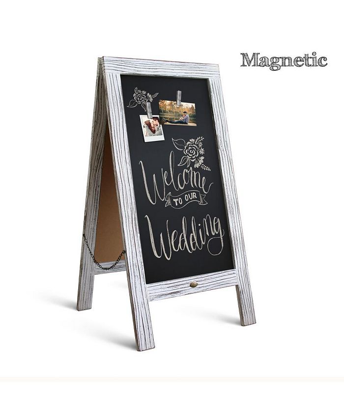 HBCY Creations Magnetic A-Frame Chalkboard Deluxe Set / Outdoor ...