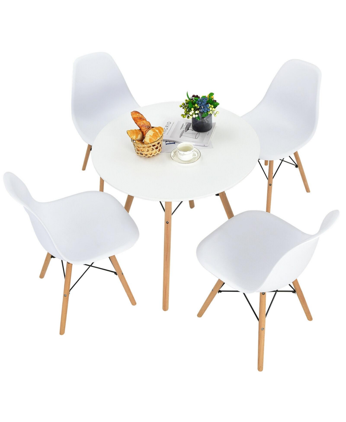 Click here for 5 Pieces Table Set With Solid Wood Leg For Dining... prices