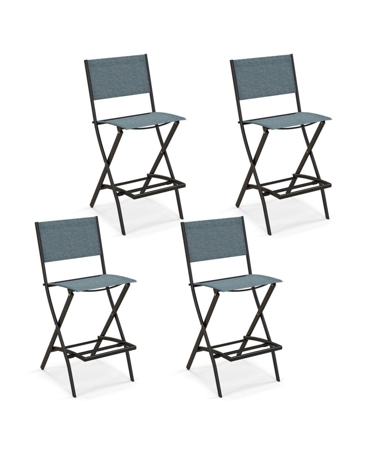 Click here for Sugift Outdoor Folding Bar Height Stool Set of 4 w... prices