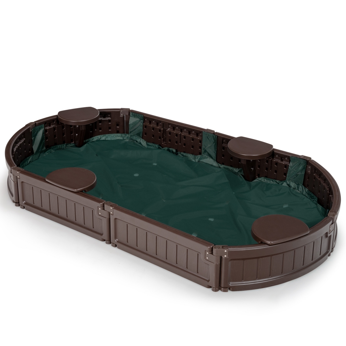 Click here for Sugift 6 Feet Kids Oval Sandbox with Built-in Corn... prices