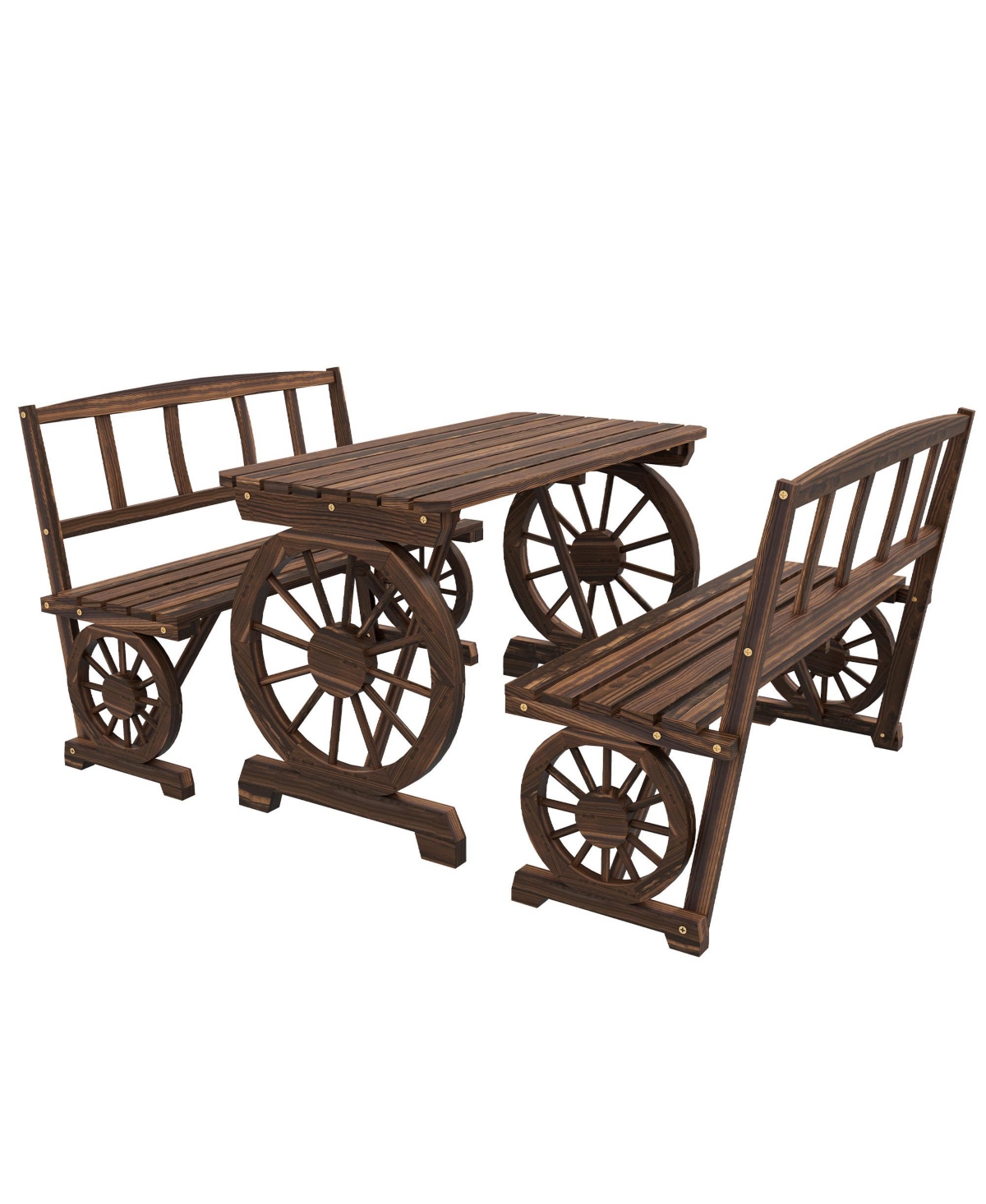 Click here for Outsunny Outdoor Table and Chairs for 4 People w/... prices