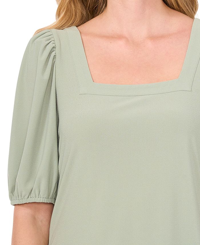 CeCe Women's Square-Neck Puff-Sleeve Blouse - Macy's