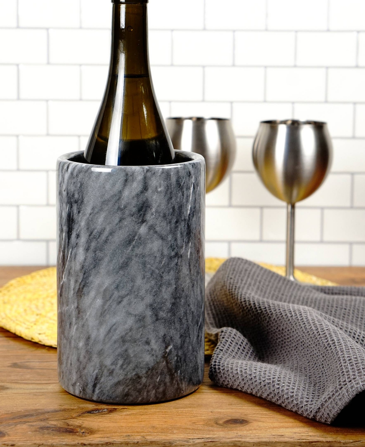Click here for Rsvp International Grey Marble Wine Cooler 4.5 x 7... prices