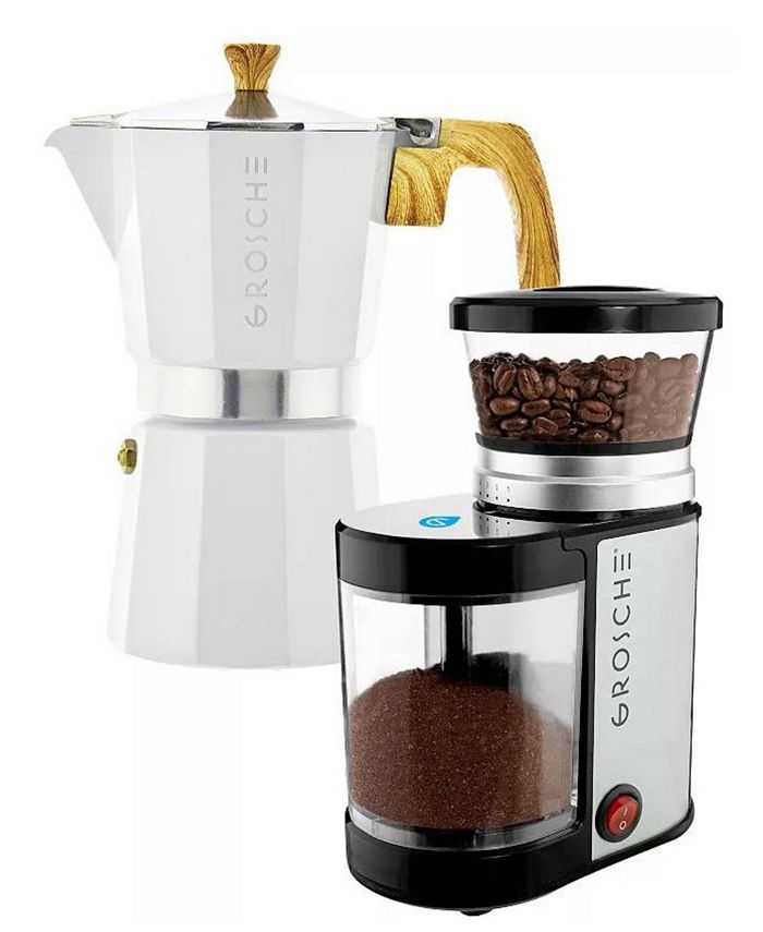 GROSCHE Grind Brew Duo: Milano Moka Pot Bremen Burr Grinder - Macy's