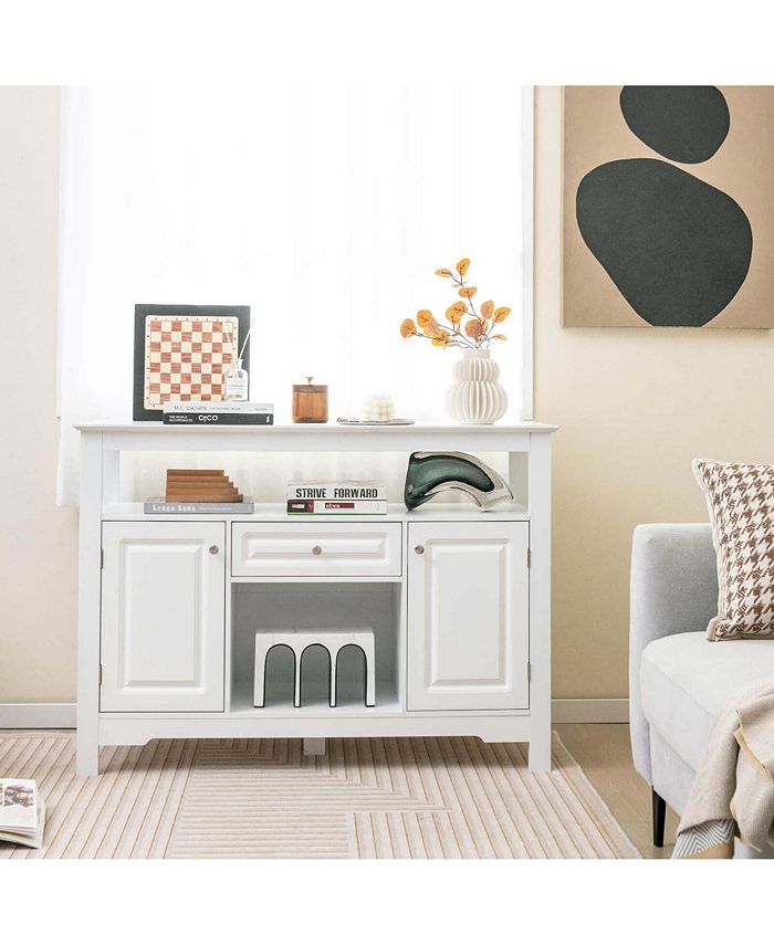 Costway Buffet Sideboard Wine Liquor Coffee Bar Cabinet with Removable ...