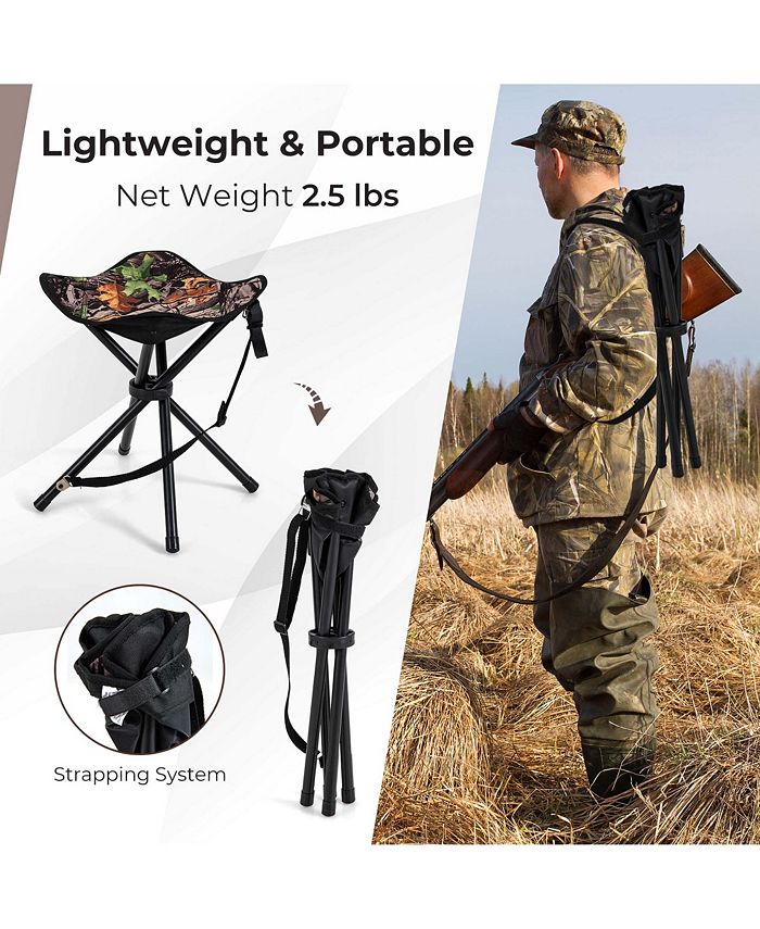 Costway 2 Pack Folding Hunting Stool Lightweight Foldable Outdoor Stool ...