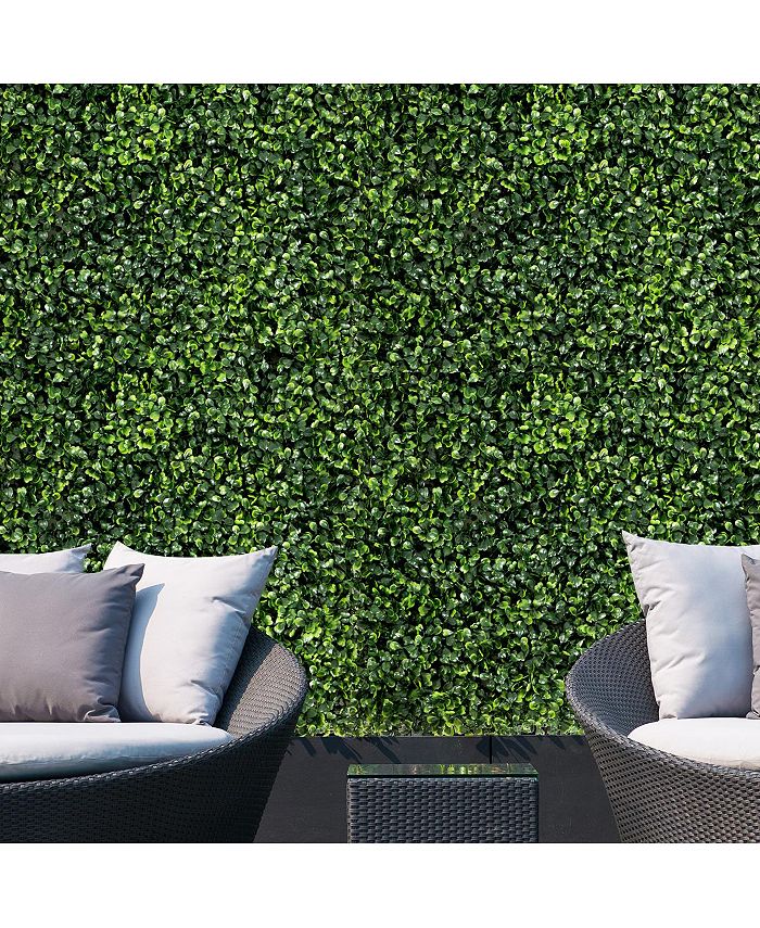 Costway 12 PCS 20''x20'' Artificial Boxwood Plant Wall Panel Hedge ...