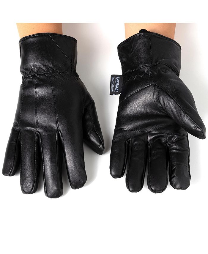 Alpine Swiss Mens Touch Screen Gloves Leather Thermal Lined Phone ...
