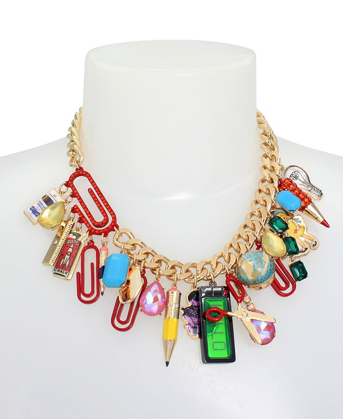 Betsey Johnson Faux Stone Back To School Statement Necklace - Macy's
