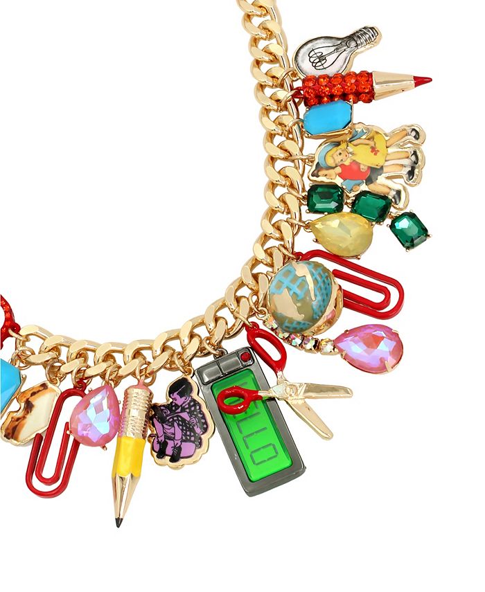 Betsey Johnson Faux Stone Back To School Statement Necklace - Macy's