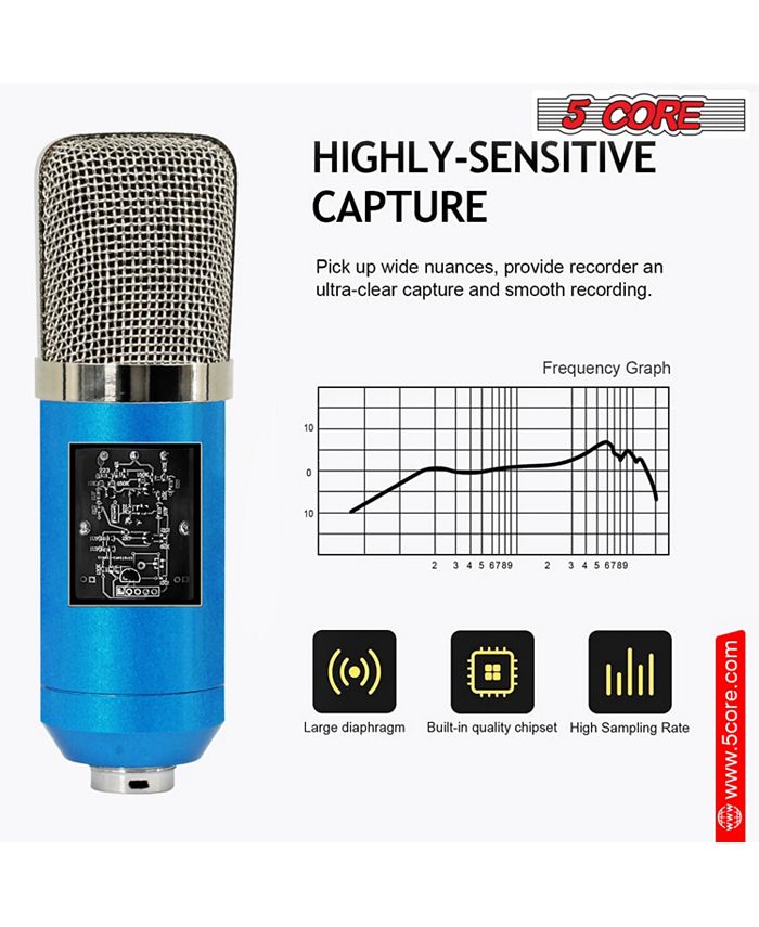 5 Core Recording Microphone Podcast Bundle • Professional Condenser ...