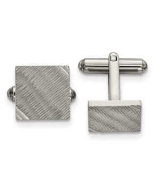 Chisel Stainless Steel Polished and Textured Square Cufflinks - Macy's