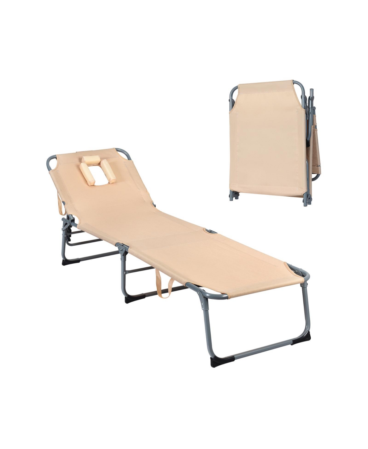 Click here for Slickblue Folding Chaise Lounge Chair with Face Ho... prices
