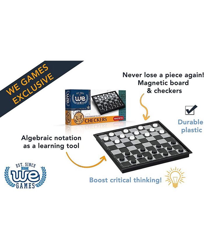 WE Games Foldable Travel Magnetic Checkers Set - Macy's