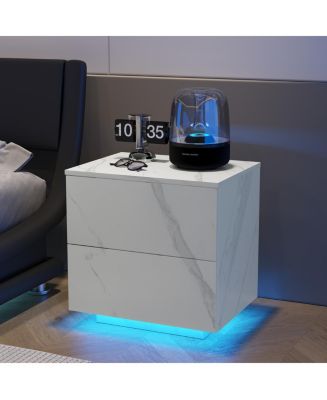 Simplie Fun Nightstands LED Side Tables Bedroom Modern End Tables With ...